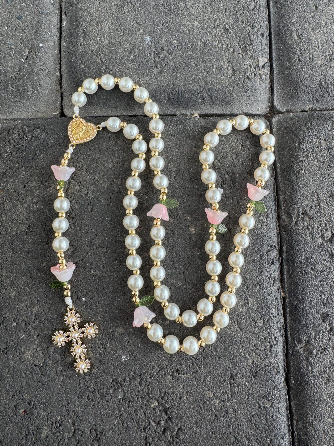 First Communion Rosary, Pink Wedding Accessories, Bride Rosary, First ...
