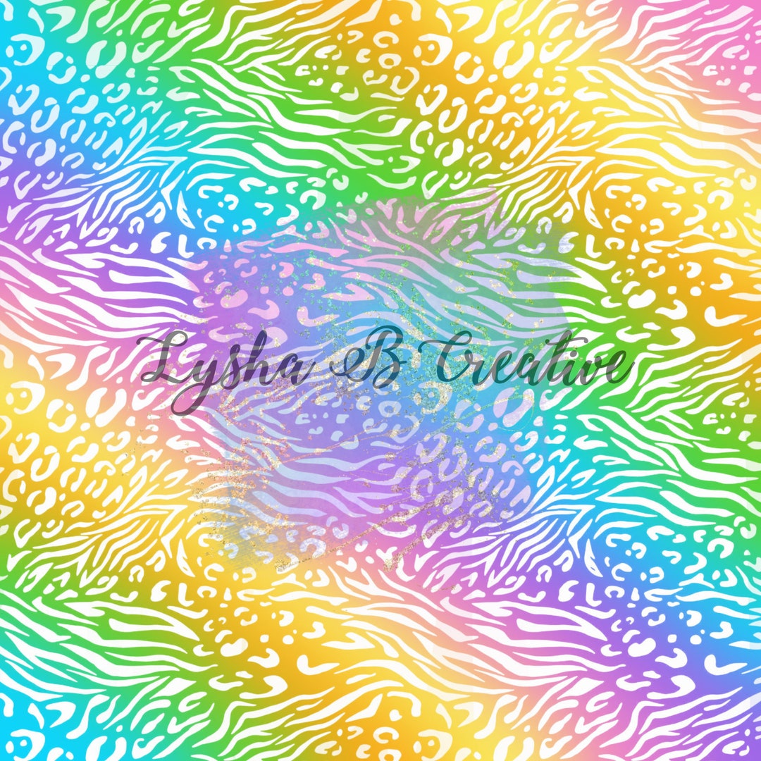 Neon Animal Print Digital Paper, PNG, JPEG, Not a Seamless Design ...