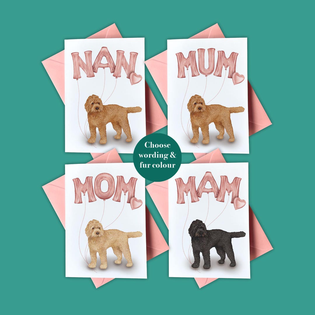 Cockapoo Customisable Mother’s Day Greetings Card, 5x7 Inches, Dog ...