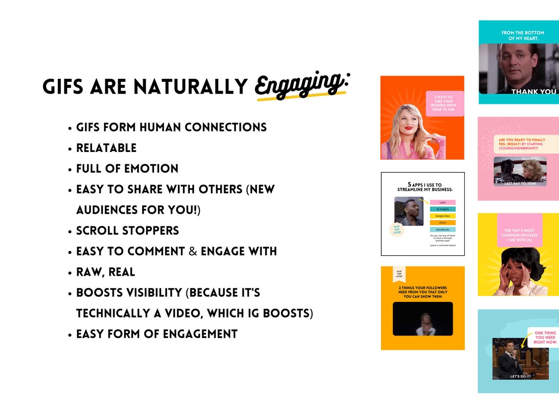GIF Animation Engagement Pack . Instagram Templates Canva . - Etsy