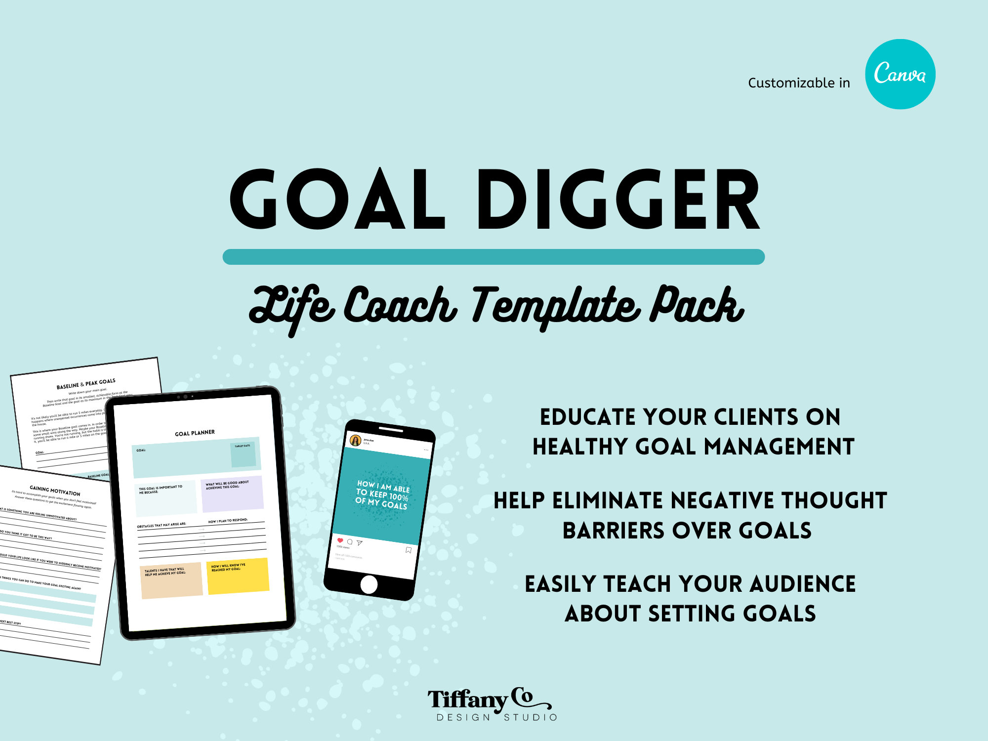 Goal Digger Template Pack . Goal Setting Templates . Goal - Etsy