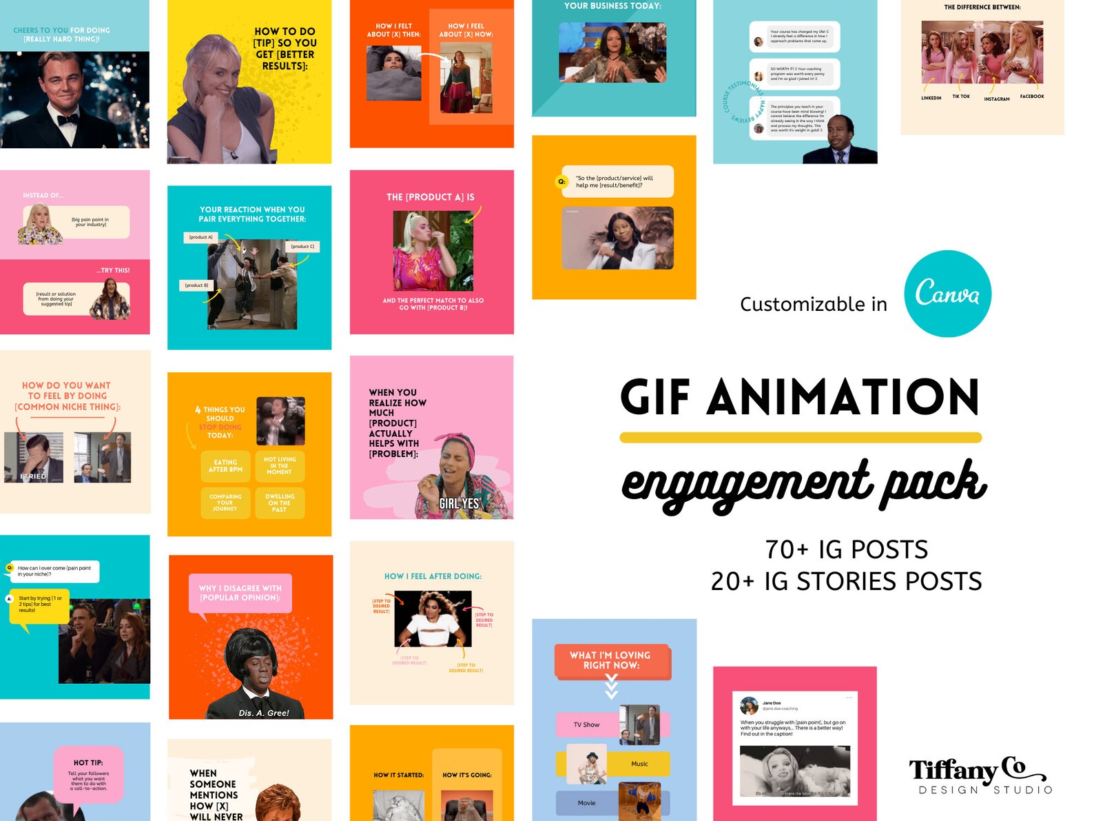GIF Animation Engagement Pack . Instagram Templates Canva . - Etsy