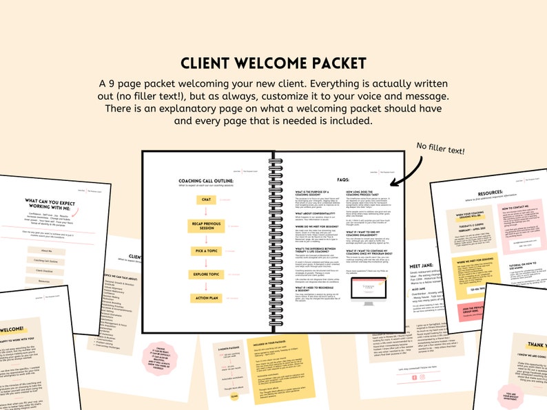 Client Welcome Packet Templates . Canva Templates . Customizable Canva ...