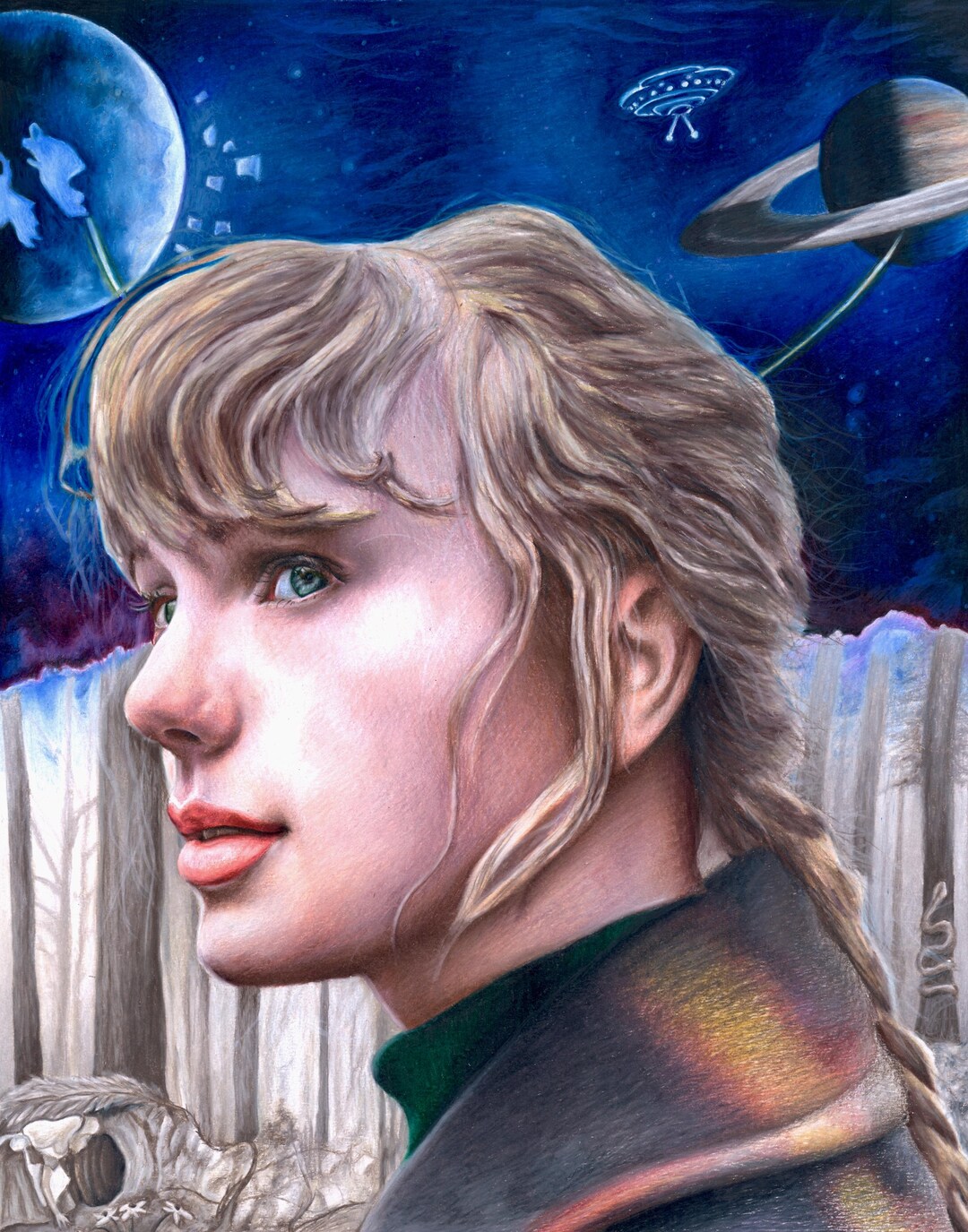Taylor Swift Original Colored Pencil Illustration - Etsy