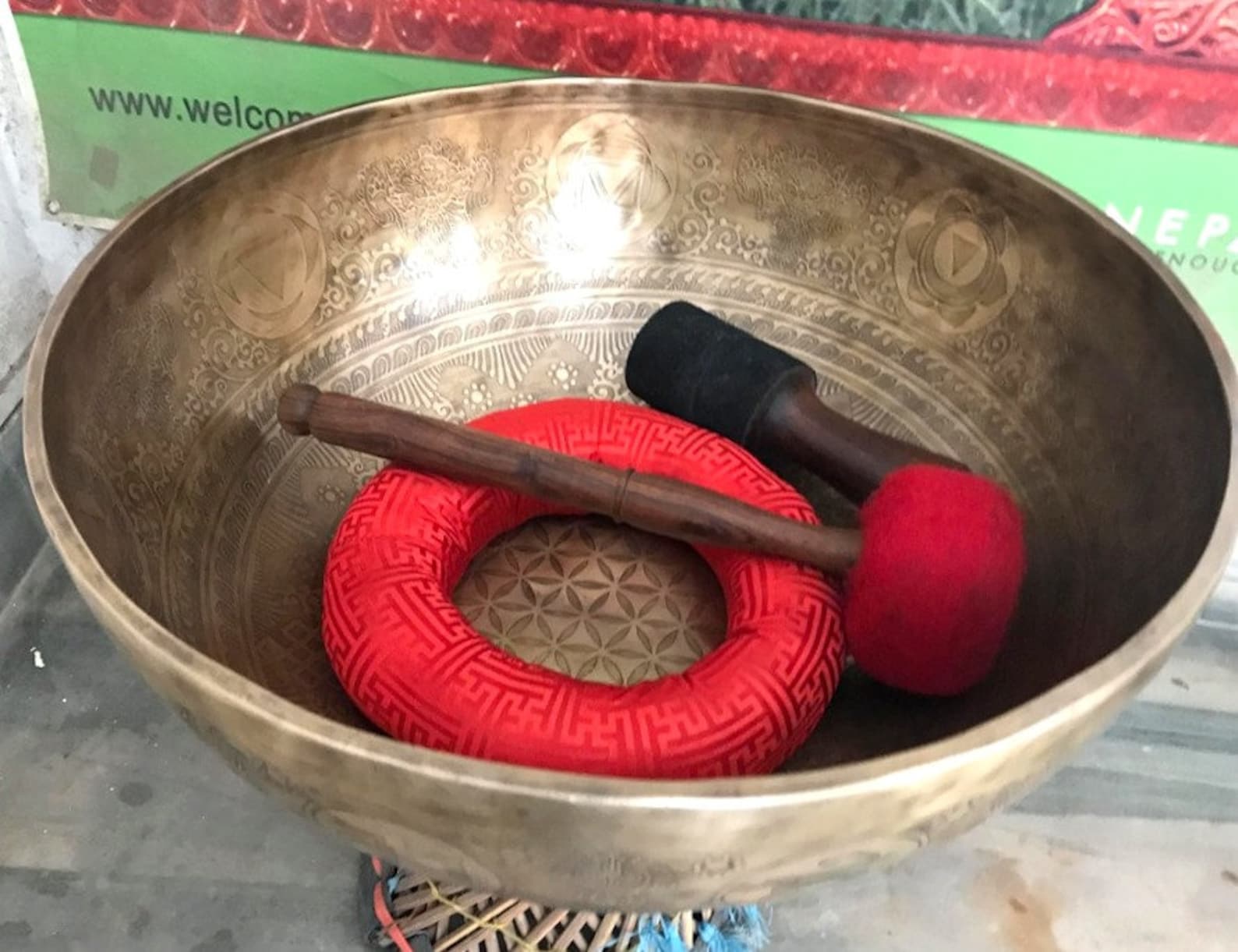 Extra Large 20 Inch Tibetan Singing Bowl Special Carving - Etsy