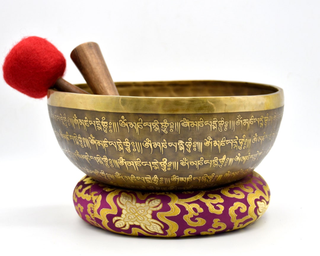 15 Inches Mantra Chanting Singing Bowls - Tibetan Large Singing Bowl ...