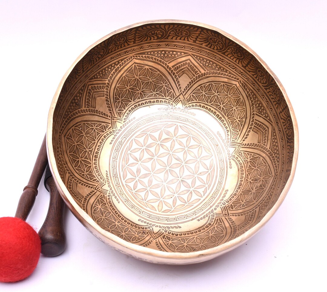 12 Inches Sacred Geometry Singing Bowl - Art of Tibet - Tibetan ...