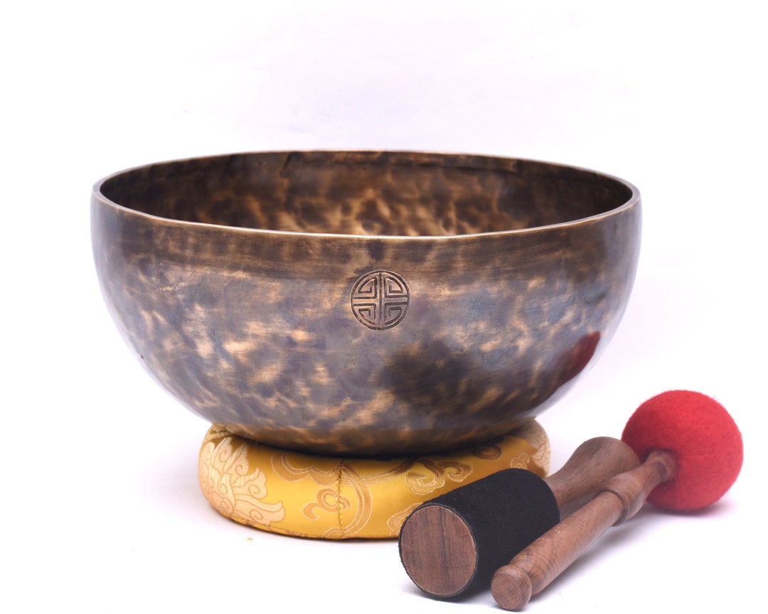 12 Inch Full Moon Singing Bowl- Tibetan Singing Bowls Comes With Mallet ...