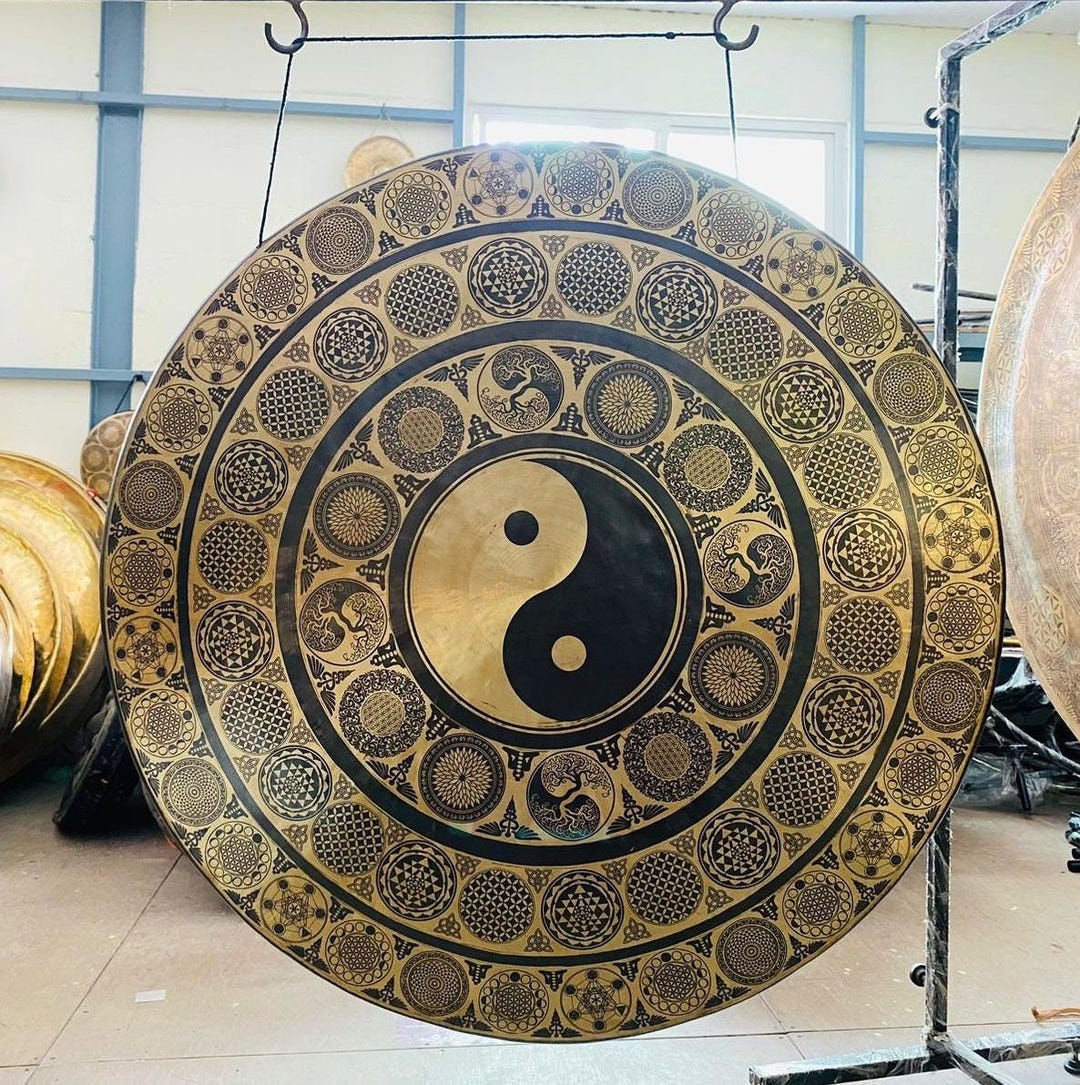 100 Cm Extra Large YIN YANG Gong -tibetan Sound Healing Handmade Gong ...