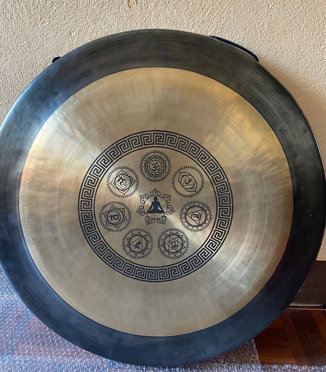 Seven Chakra Yogi Carved Gong best for Sound Healing Meditation Chakra ...