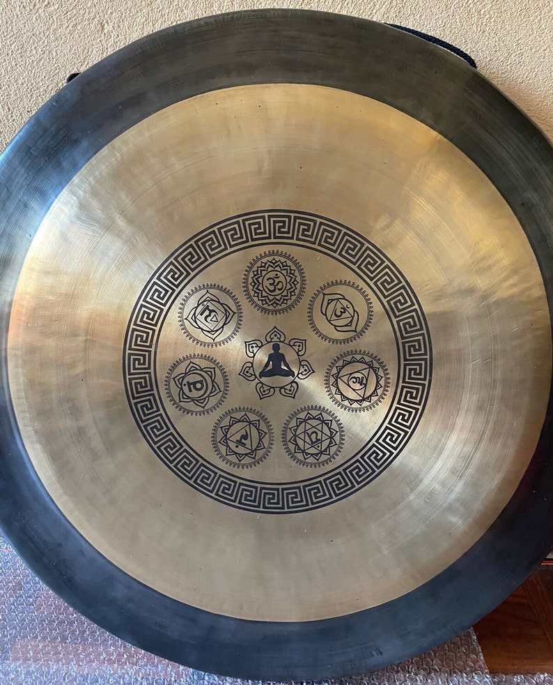 Seven Chakra Yogi Carved Gong -best for Sound Healing Meditation Chakra ...