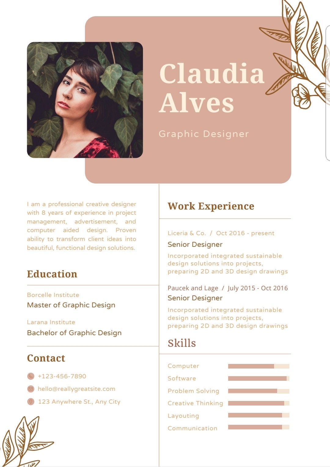 Graphic Designer Resume Template - Etsy
