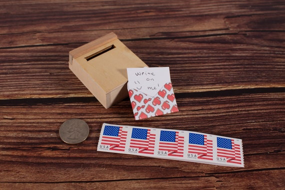 Tiny Cute Pink Mailbox Dollhouse Letters Perfect for mini mail and ...