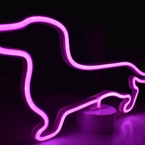 Dachshund Dog Neon Light LED, Sign Lights for Bedroom, Night Light for ...