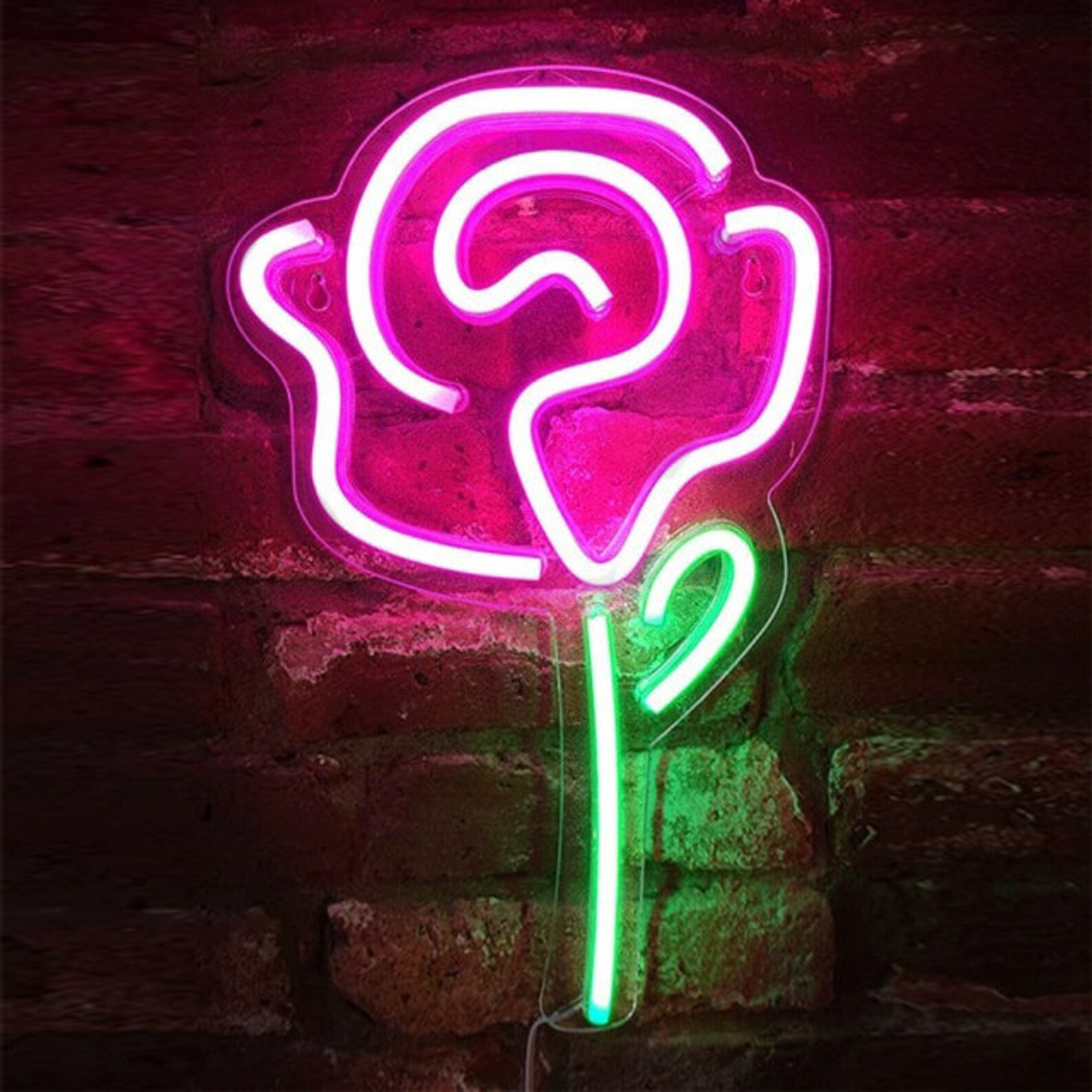 Large Rose Neon Light LED Sign Lights for Wall Mount - Etsy