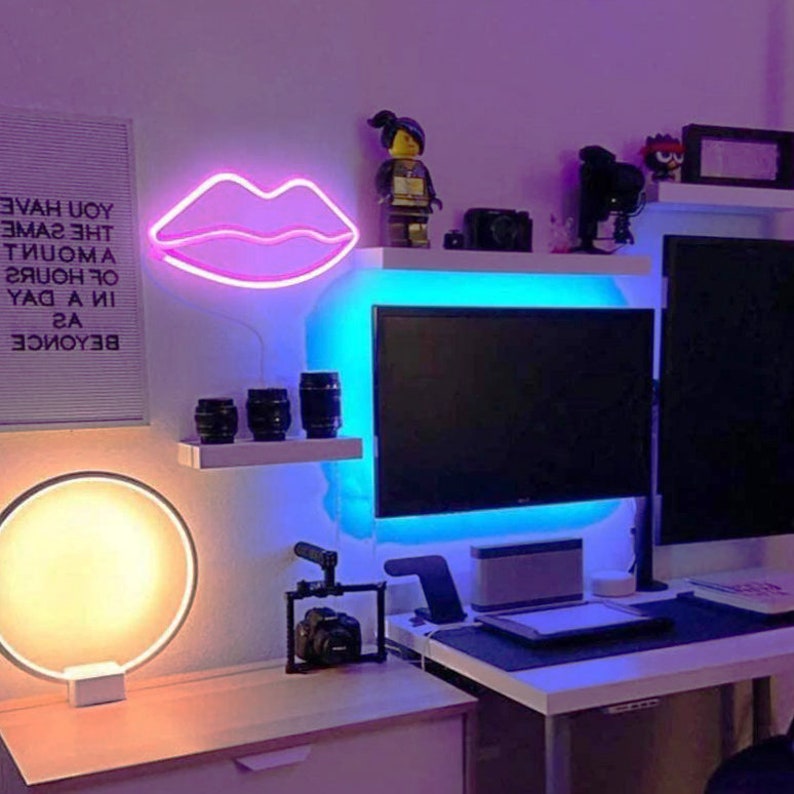 Kiss & Lips Neon Lights LED for Bedroom Light Decoration - Etsy