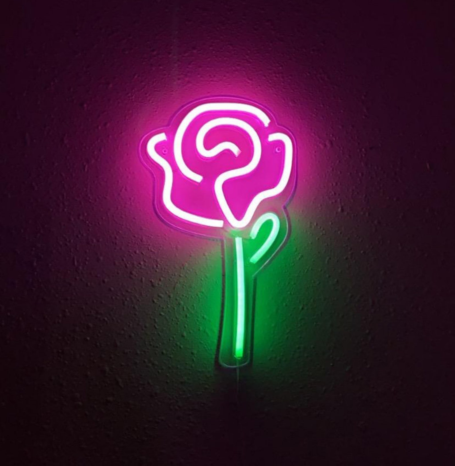 Large Rose Neon Light LED Sign Lights for Wall Mount - Etsy