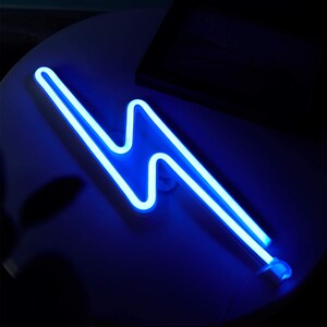 Mini Lightning Bolt Neon Light (LED) | Sign Lights for Wall Mount ...