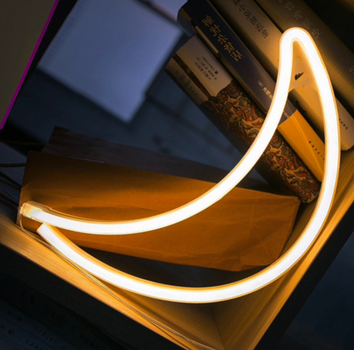 Moon | Neon Light (LED) for Bedroom, Sign Art Lights Decoration, Kids ...
