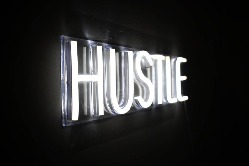 HUSTLE Neon Light LED Sign Lights for Wall Mount | Etsy