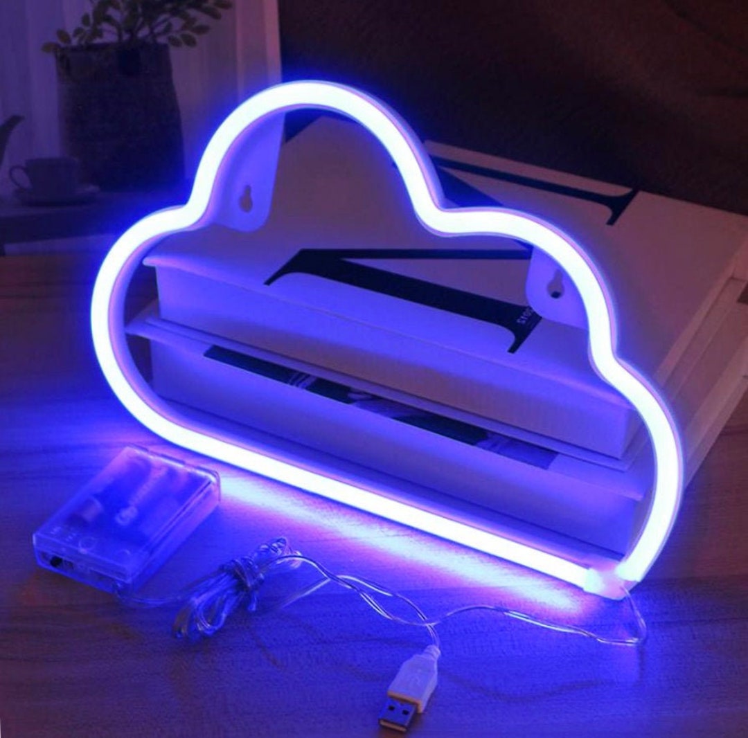 Rain Cloud | Blue Neon Light Sign (LED) for Bedroom, Lights Decoration ...