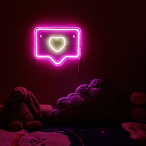 Like Heart Neon Sign LED Neon Light Decorations for Bedroom Night Lamp ...