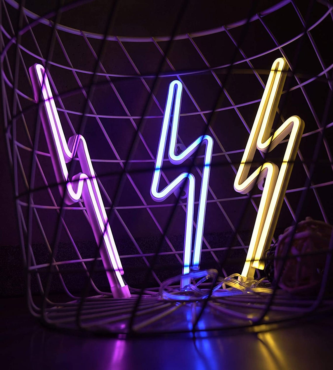 Mini Lightning Bolt Neon Light LED Sign Lights for Wall - Etsy