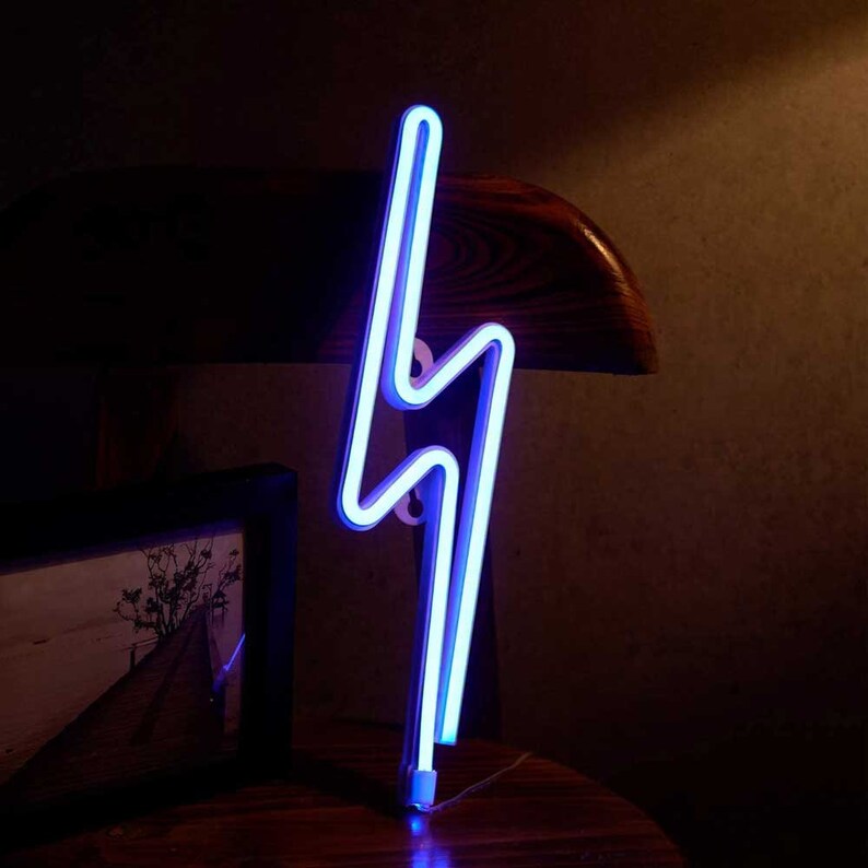 Mini Lightning Bolt Neon Light LED Sign Lights for Wall - Etsy