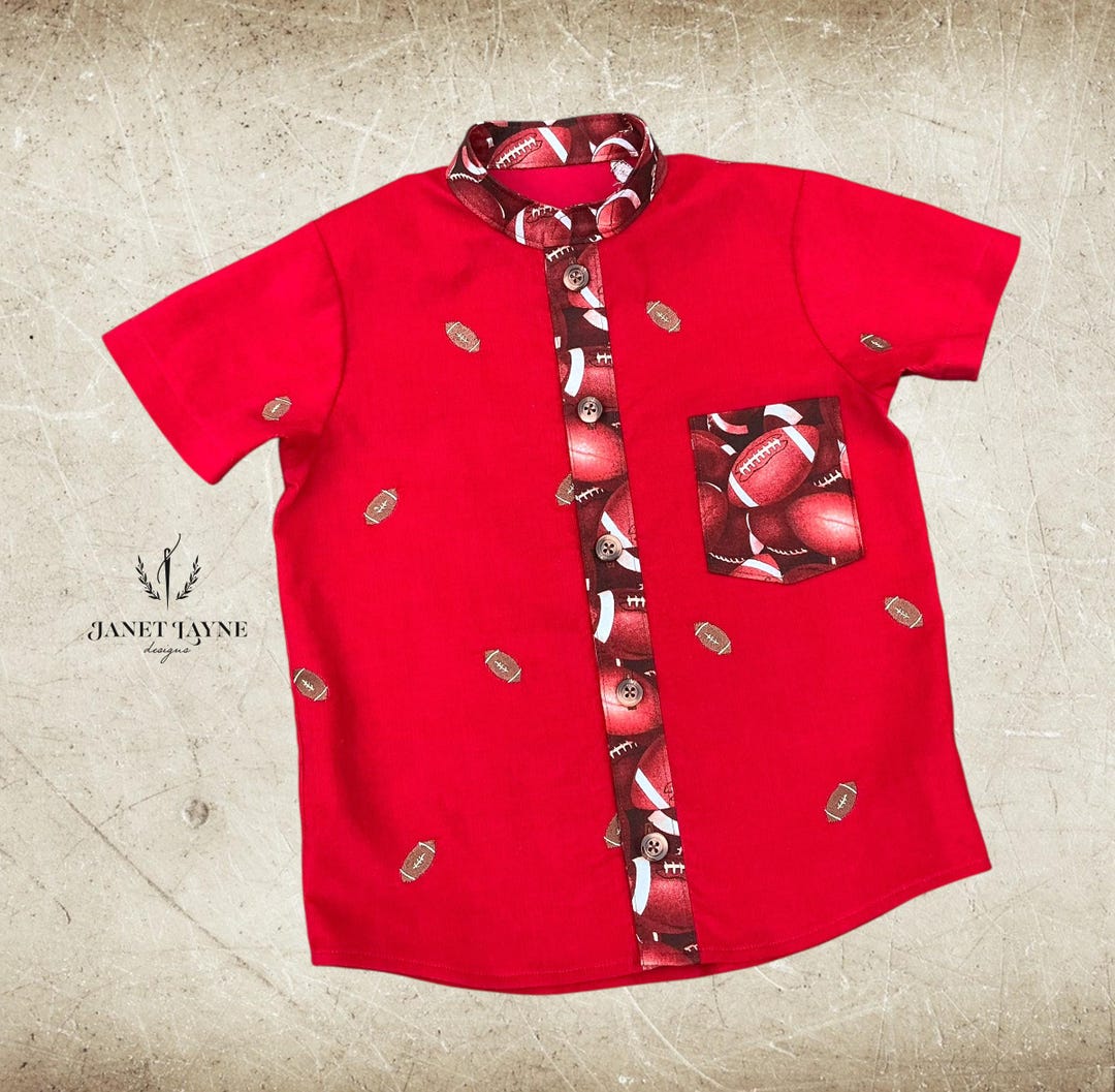 Football Shirt - Football Collared Shirt - Boys Mandarin Collar Shirt ...