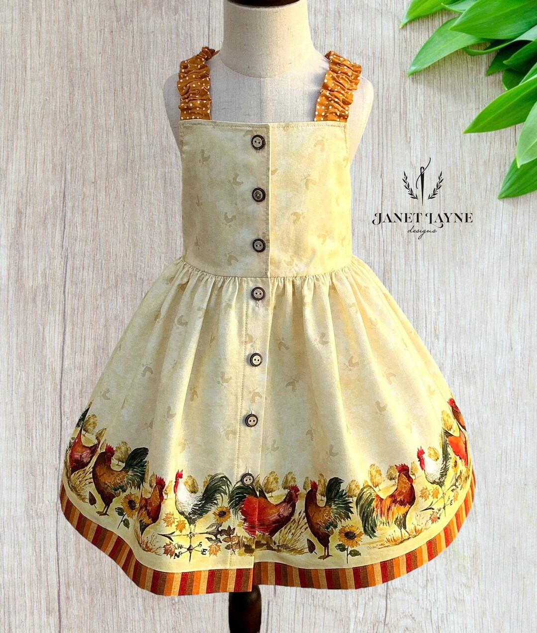 Rooster Border Print Dress - Chicken Dress - Rooster Sundress - Farm ...