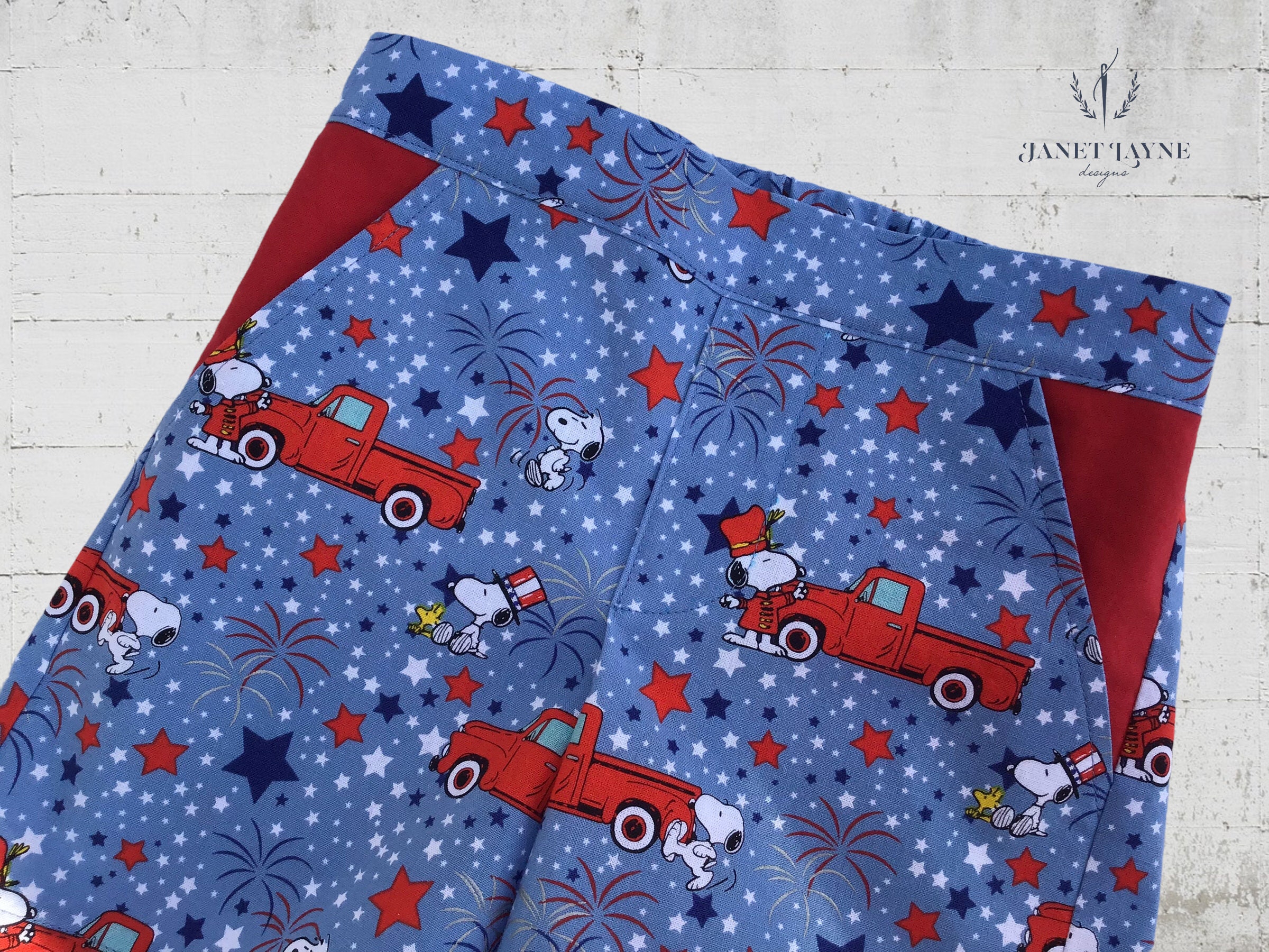 Snoopy Shorts - Peanuts Shorts - Charlie Brown Shorts - Fireworks ...