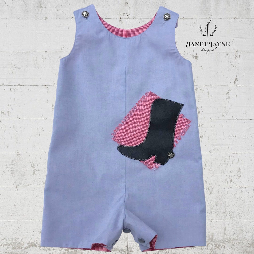 Cowboy Boot Shortall - Cowboy Boot Romper - Cowboy Romper - Toddler ...