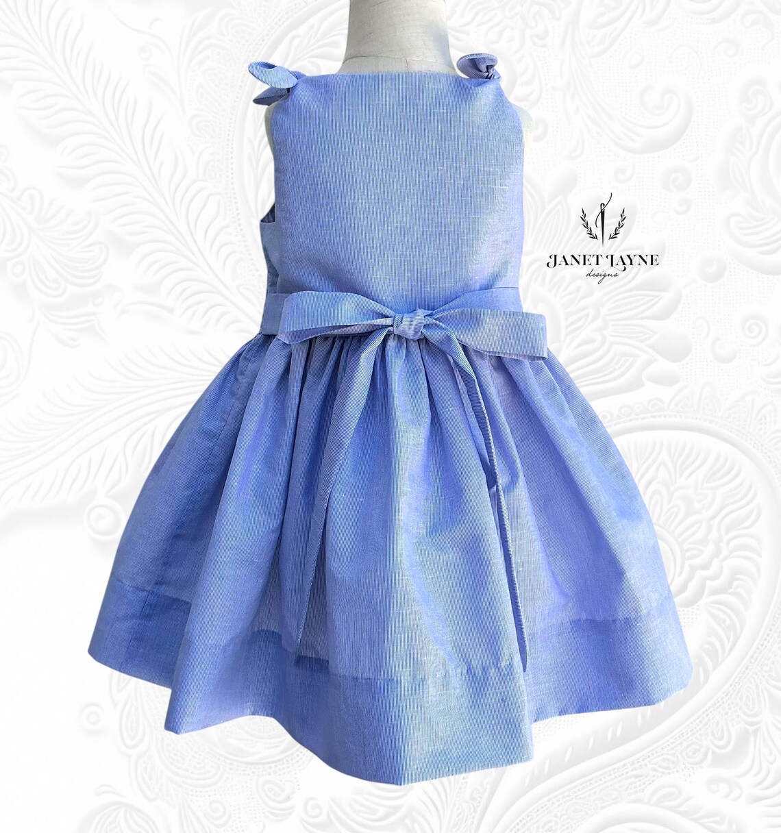 Smocked Blue Daisy Dress - Hand Smocked Sundress - Smocked ...