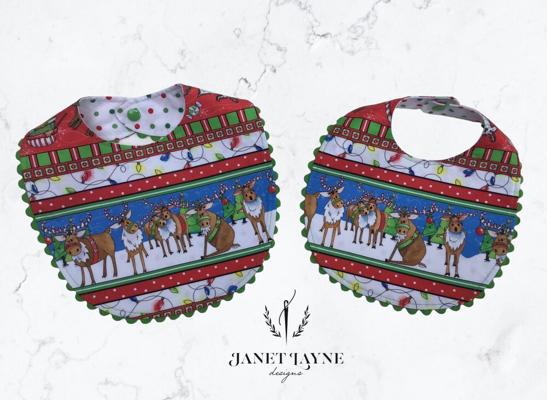 Reindeer Christmas Bibs - Christmas Baby Bibs - Christmas Toddler Bibs ...