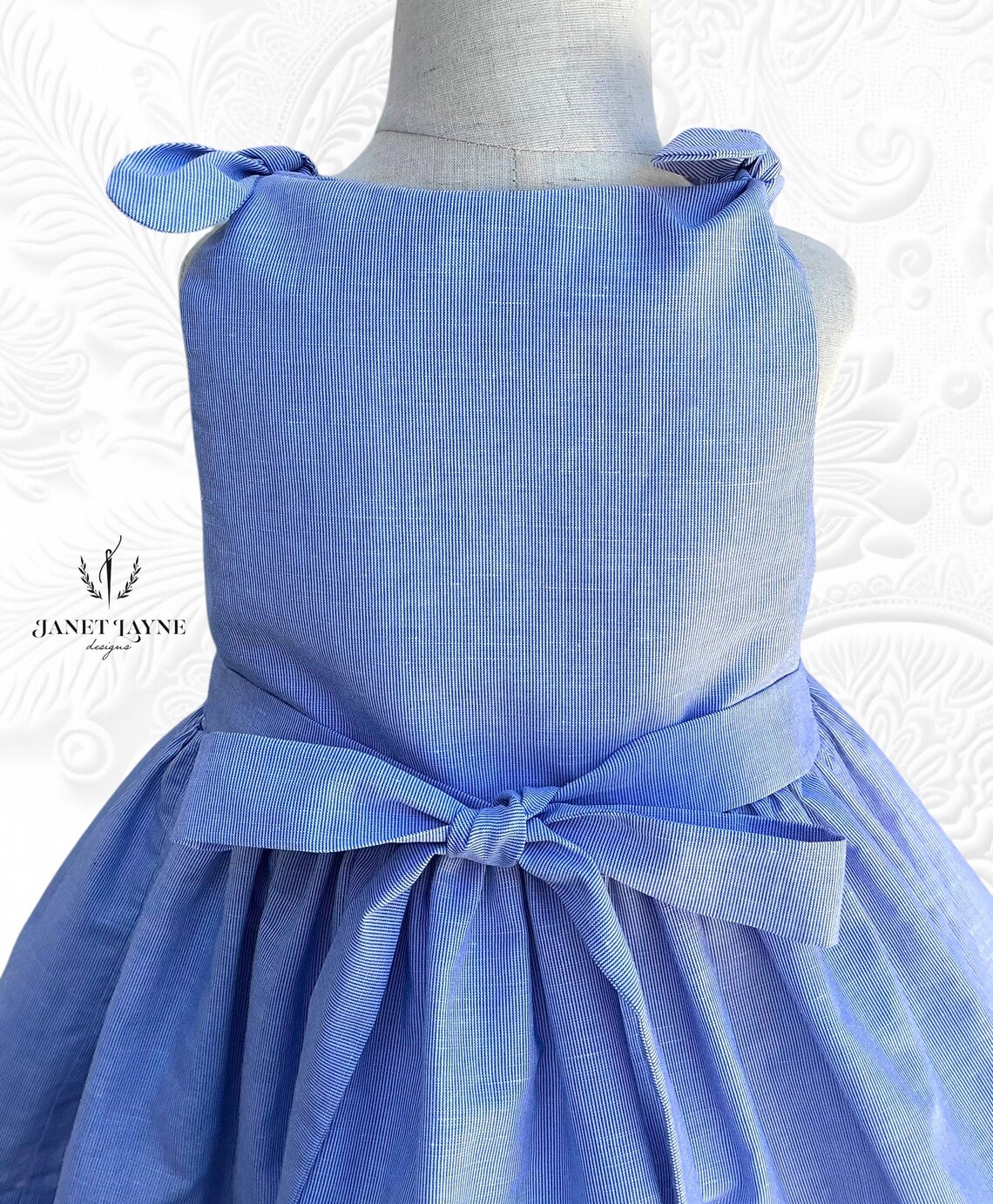 Smocked Blue Daisy Dress - Hand Smocked Sundress - Smocked ...