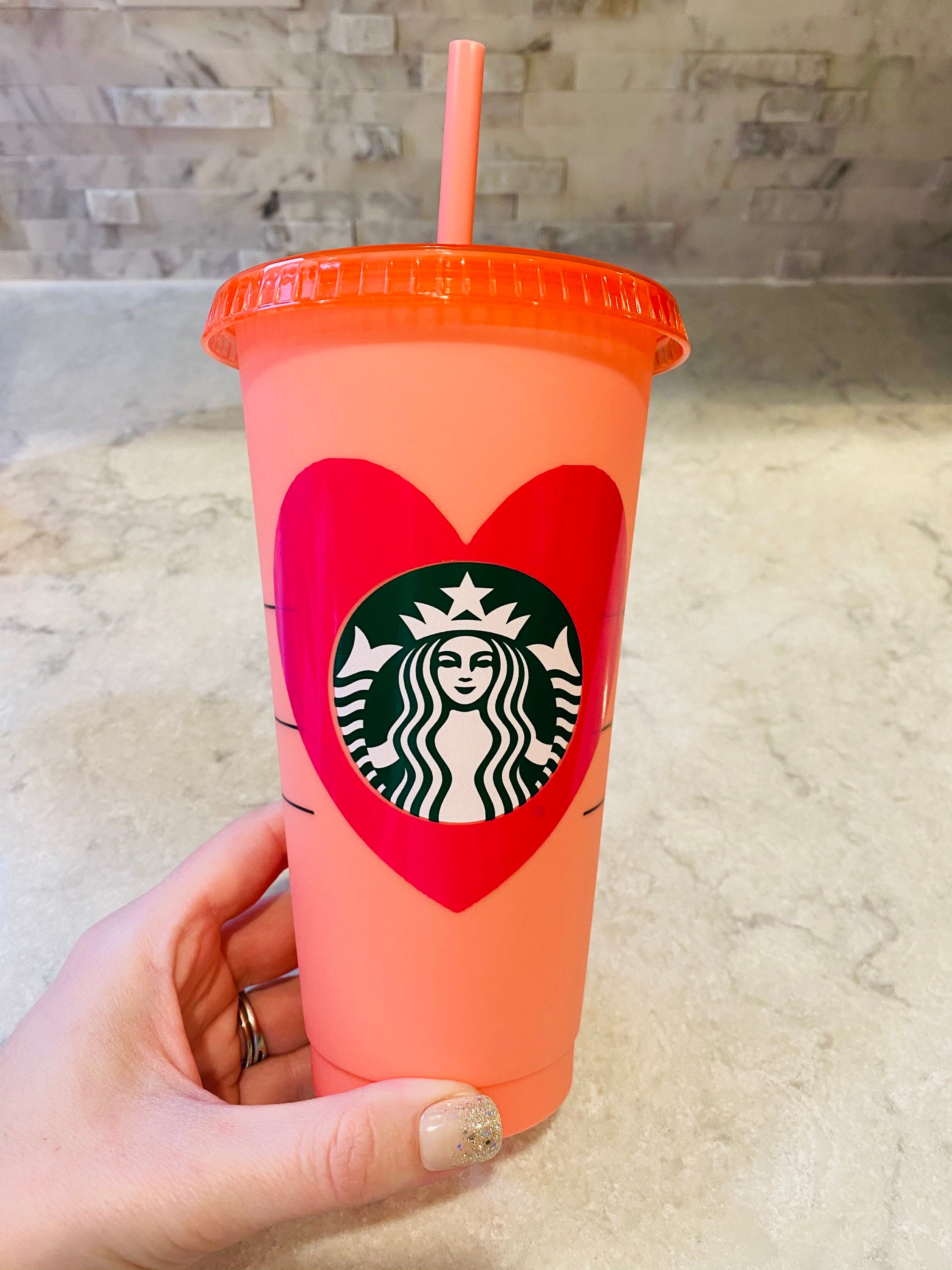 Heart Starbucks cup, gift for coffee lover, gift for friend, Valentine ...