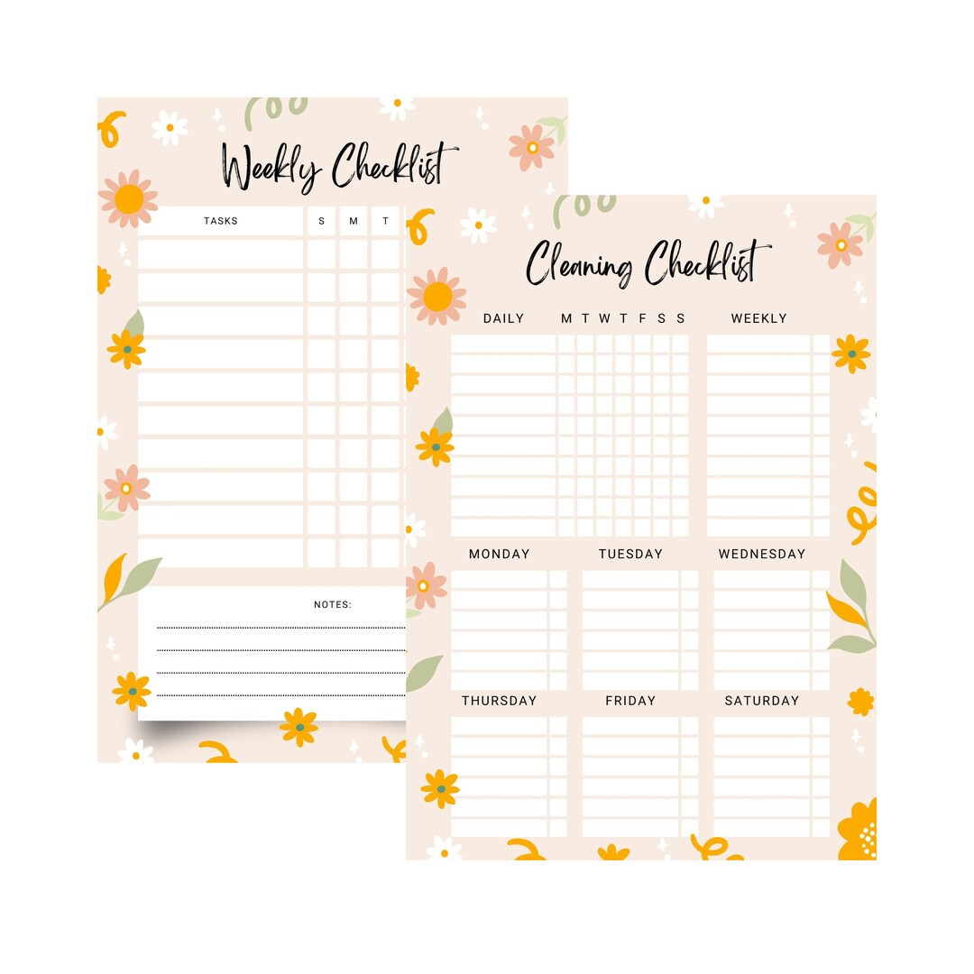 Printable Cleaning Schedule - Etsy