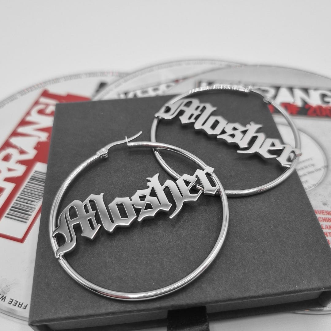 Mosher Hoop Earrings for Lovers of All Things, Goth, Emo, Spooky Made ...