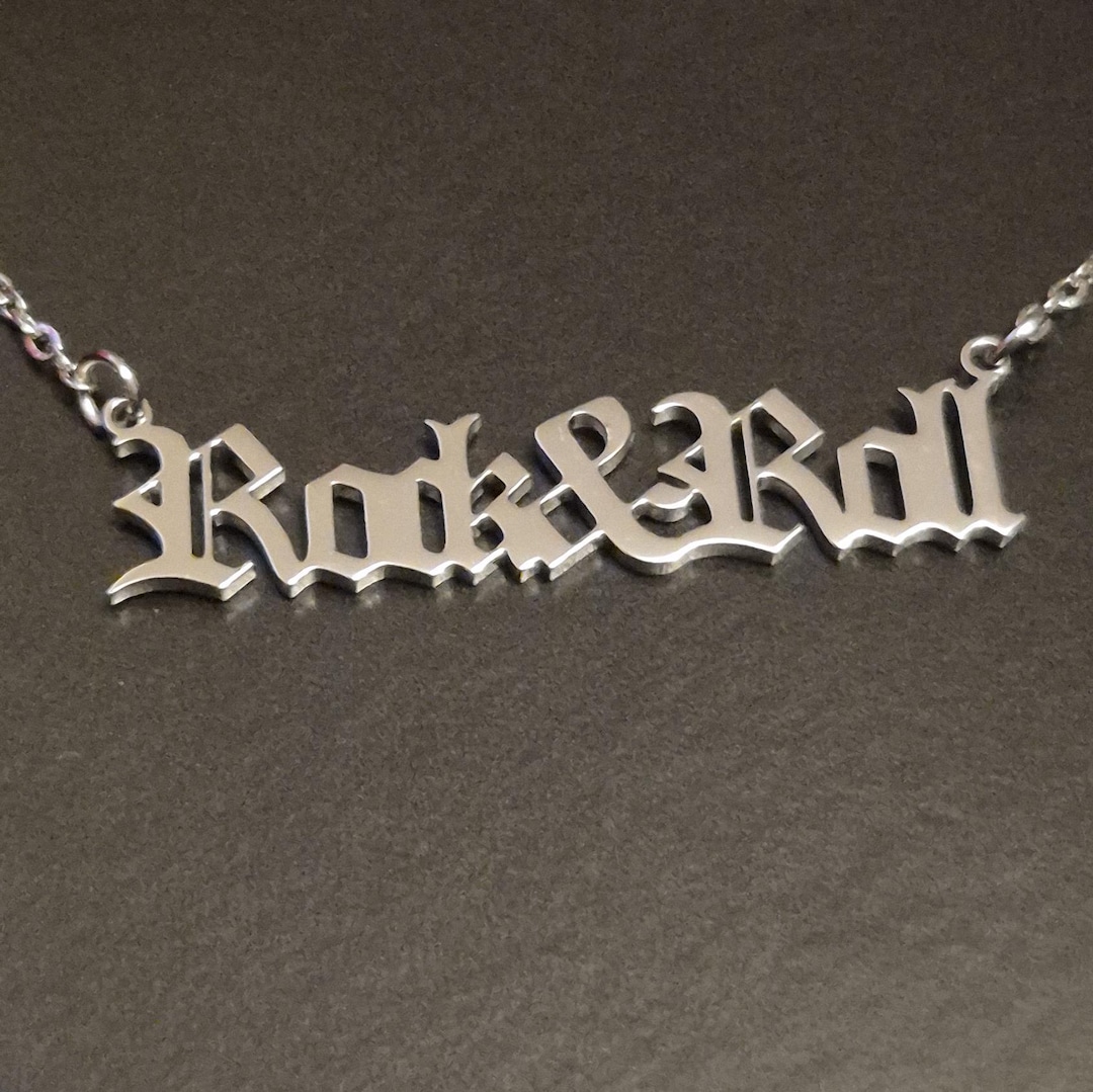 Handmade, Laser Cut Rock & Roll Necklace Made From Stainless Steel in ...