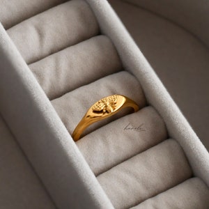 Dainty Bee Ring - 18k Gold Plated Stainless Steel - Minimalist Stacking ...