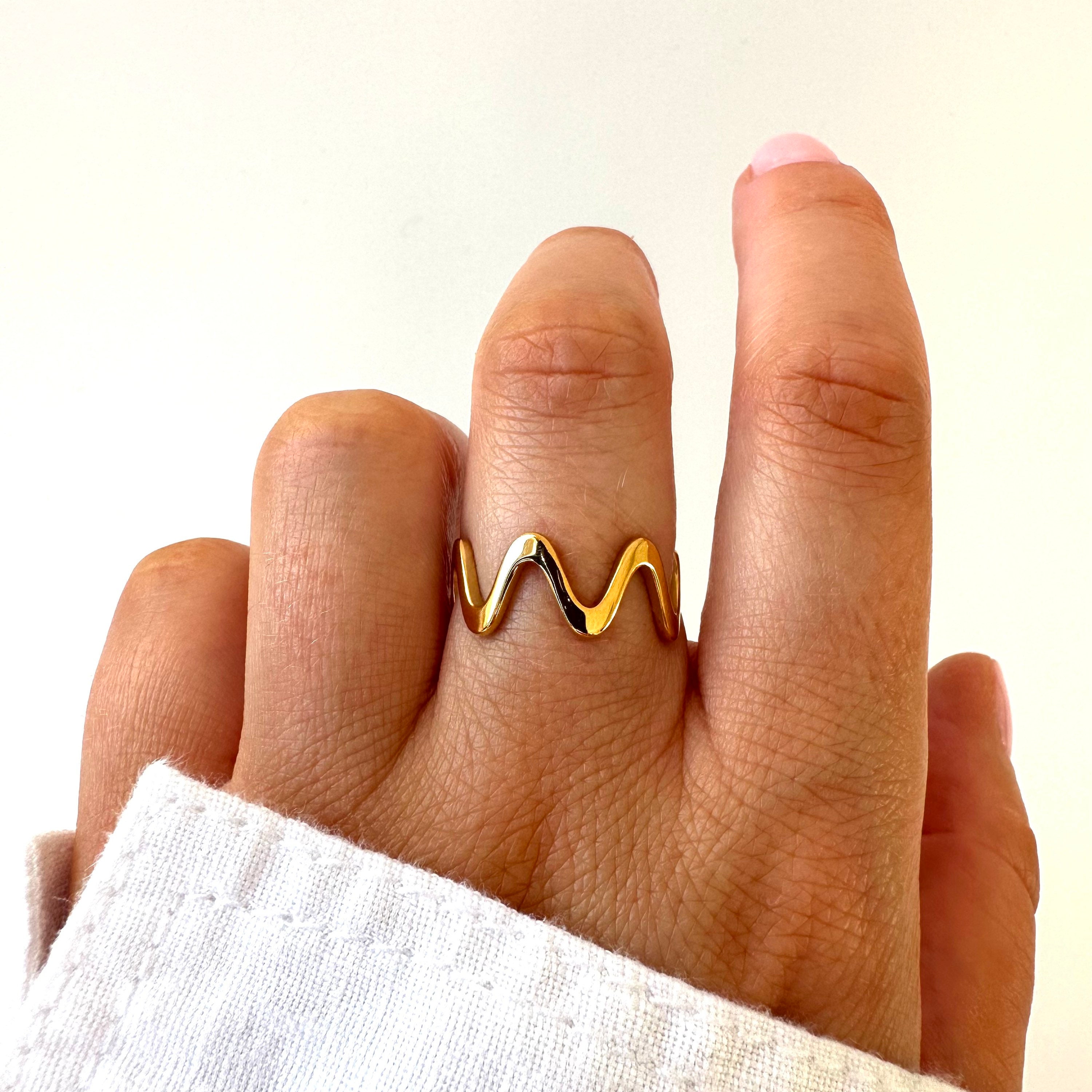 WAVEY Wave Ring. Wavey Ring. Statement Ring. Gold Plated - Etsy UK