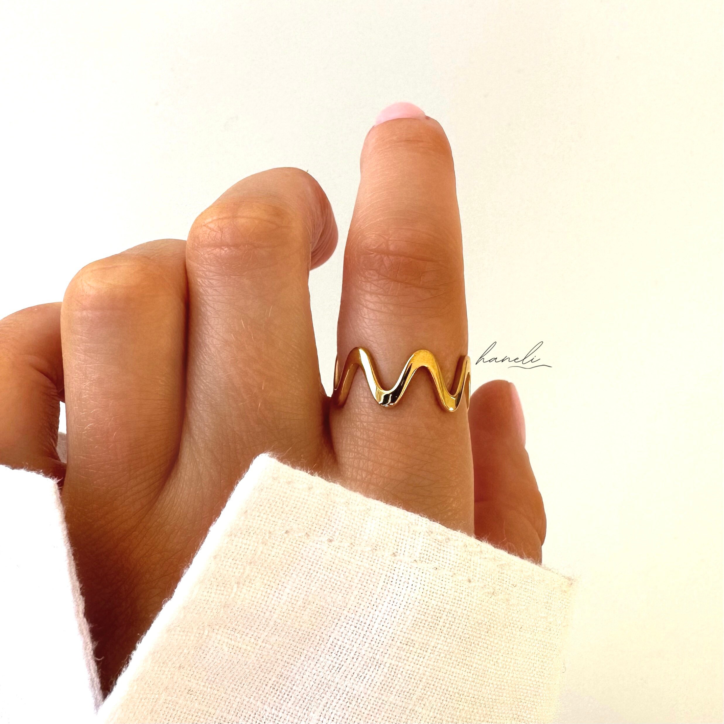 WAVEY Wave Ring. Wavey Ring. Statement Ring. Gold Plated - Etsy UK