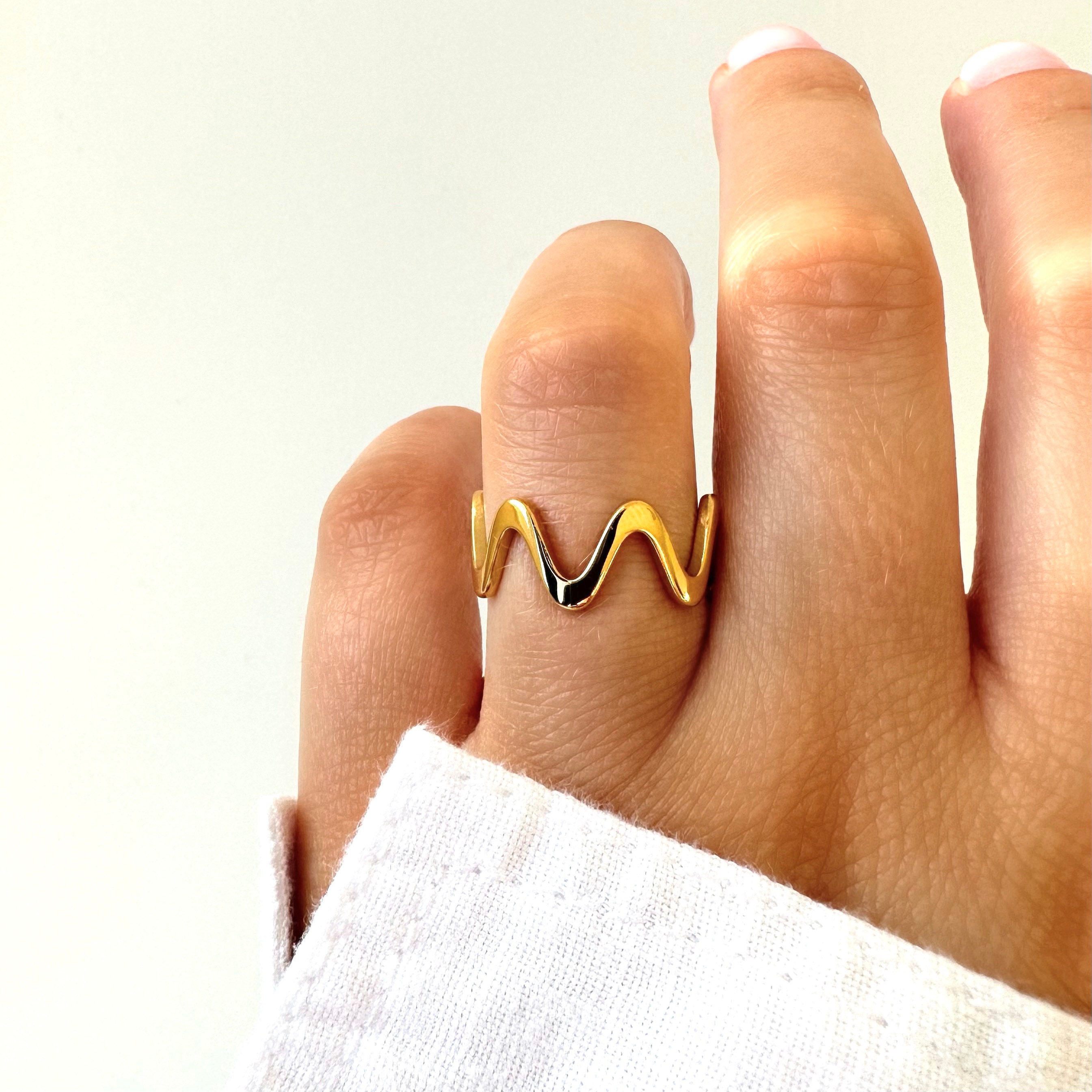 WAVEY Wave Ring. Wavey Ring. Statement Ring. Gold Plated - Etsy UK