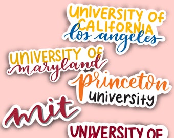 College Stickers, College Sticker Set, Laptop Sticker, Water Bottle ...