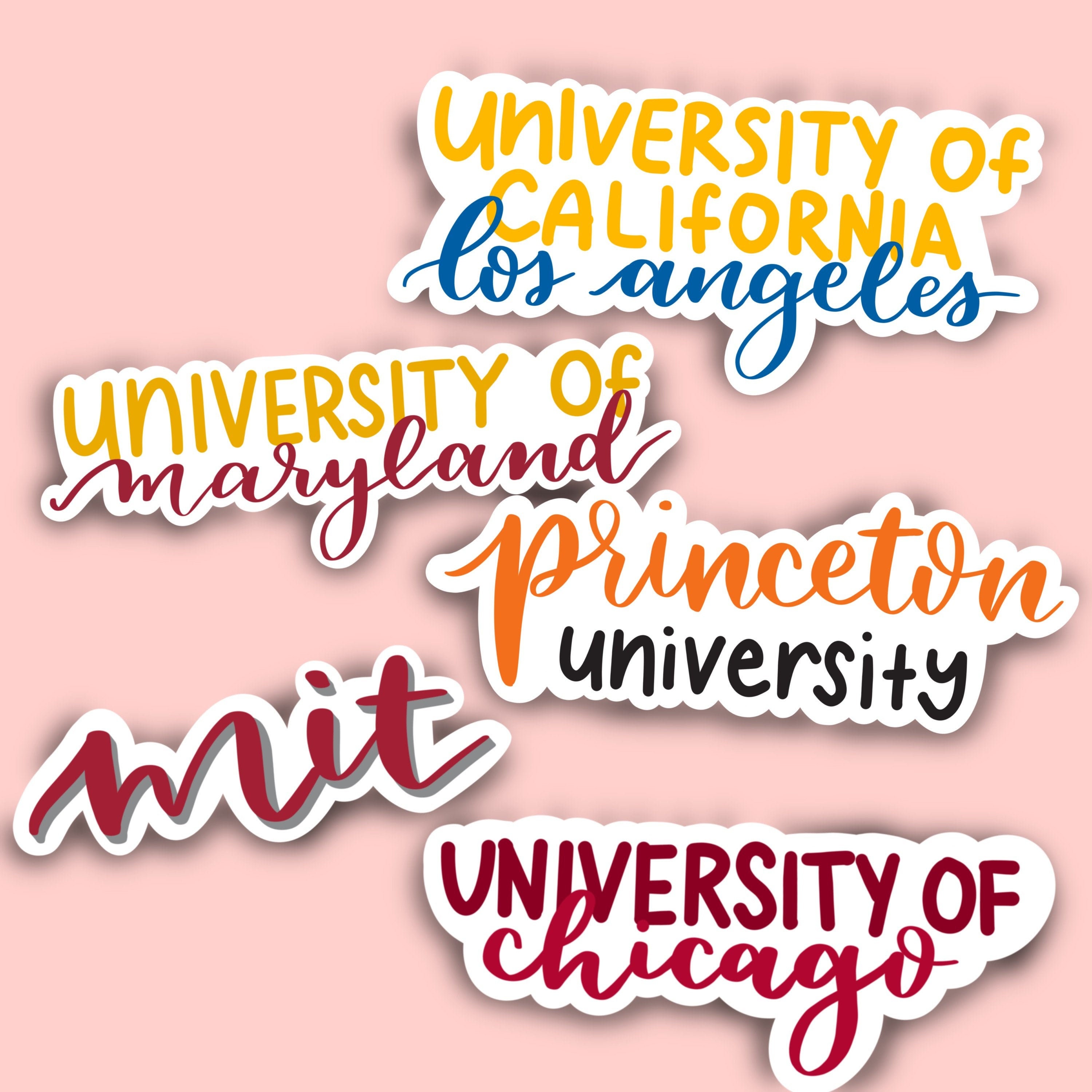 Custom Calligraphy College Name Stickers - Etsy