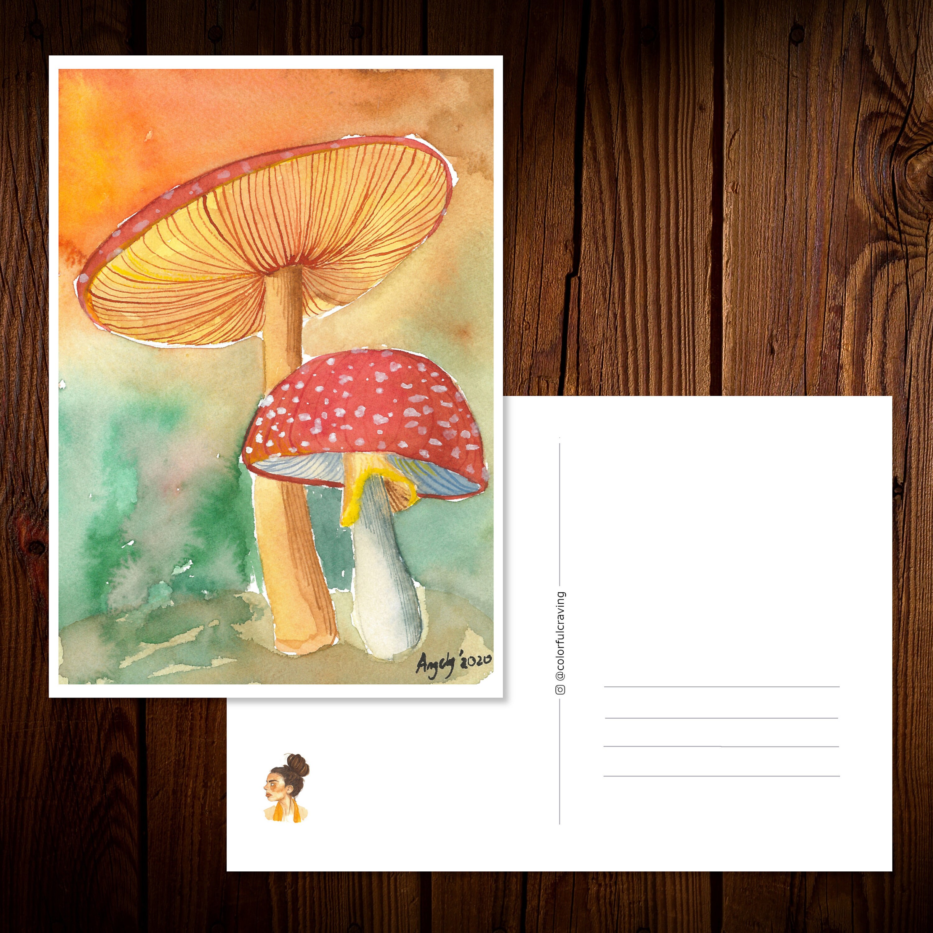 Autumn Aesthetic Postcards, Set 4 Fall Postcards in A6 Size, Watercolor ...