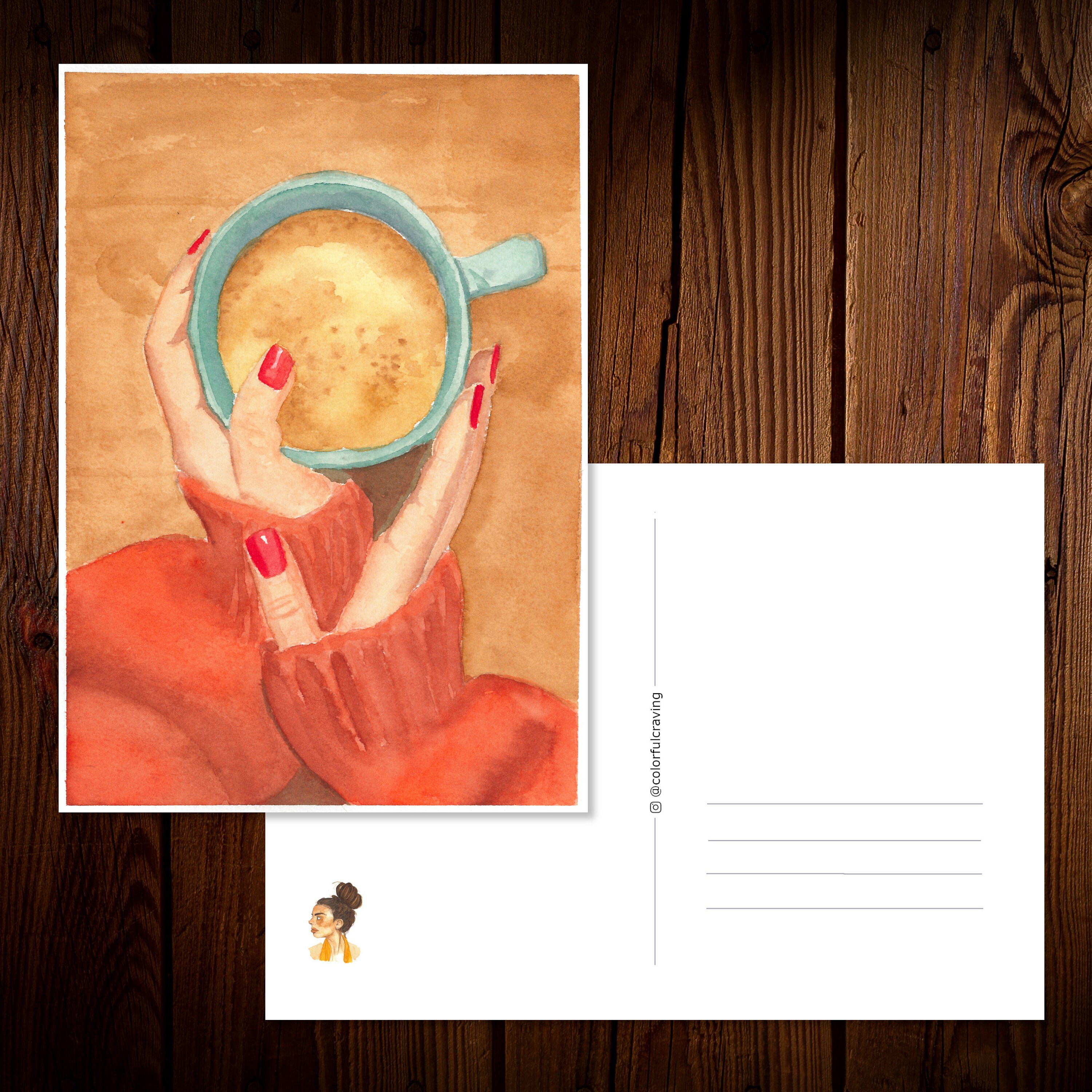 Autumn Aesthetic Postcards, Set 4 Fall Postcards in A6 Size, Watercolor ...