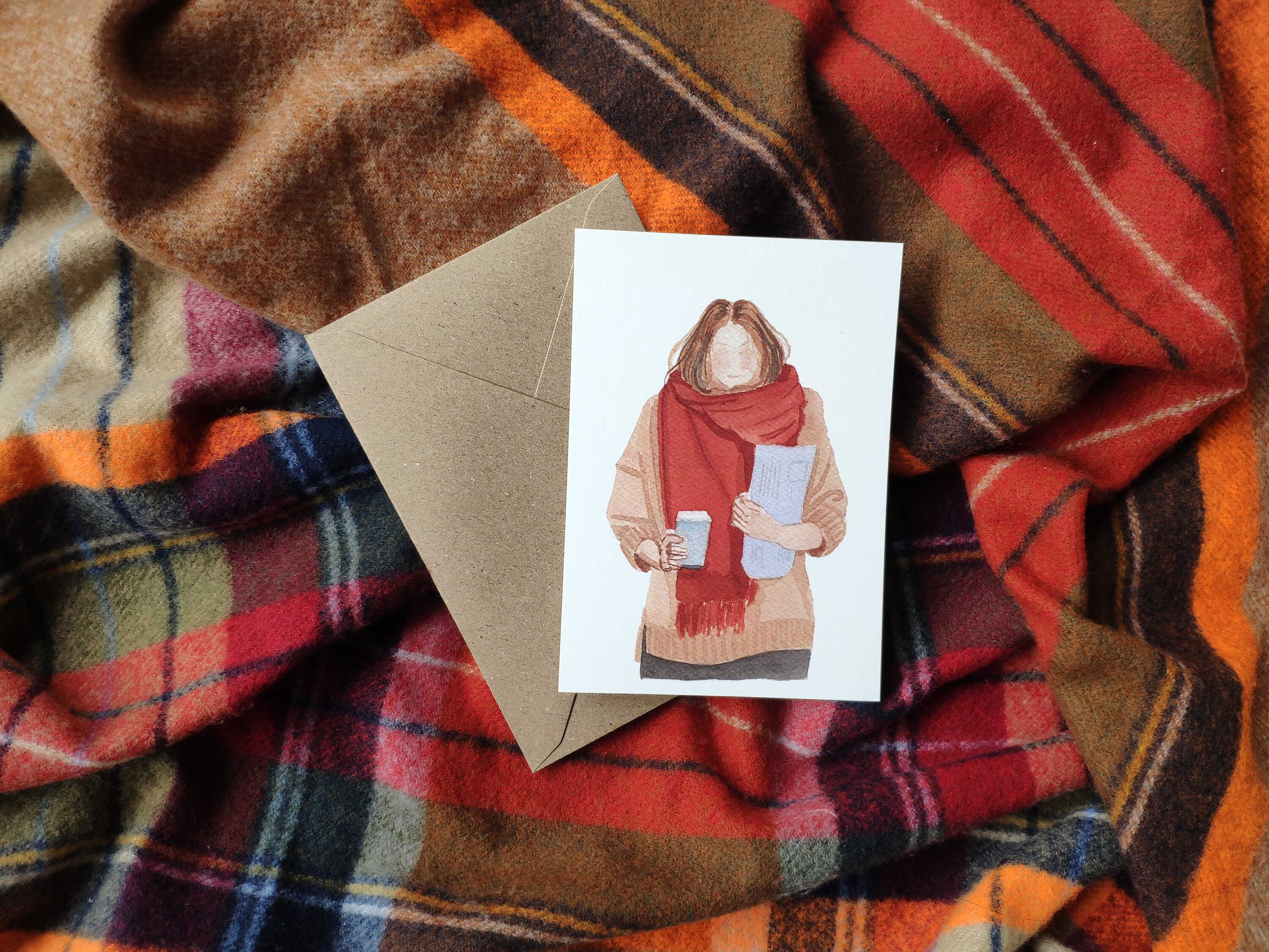 Autumn Aesthetic Postcards, Set 4 Fall Postcards in A6 Size, Watercolor ...