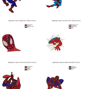 Spiderman Machine Embroidery Files, 13 Designs, Superhero Embroidery ...