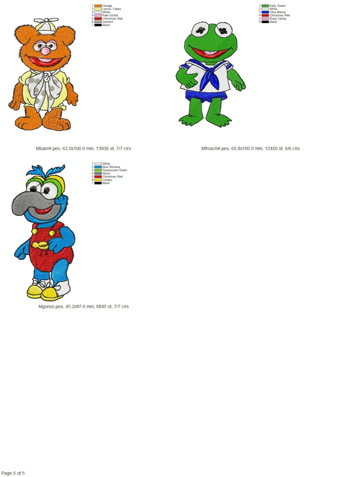 Muppets Machine Embroidery Files 27 Designs 4 Inch Hoop - Etsy